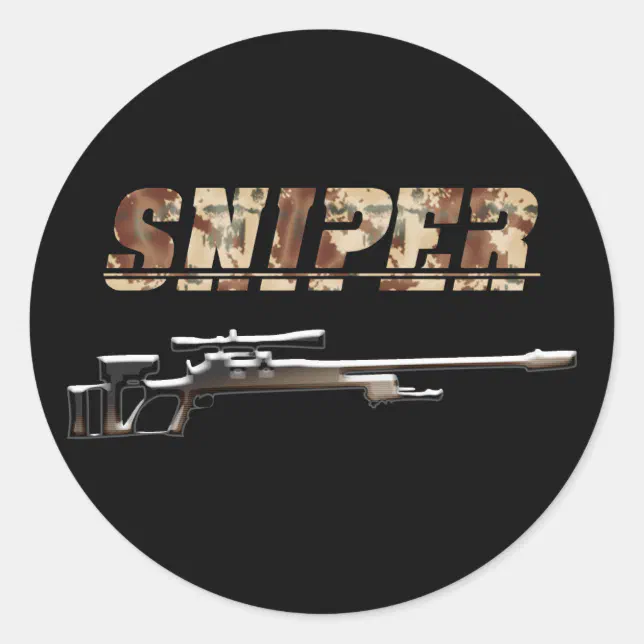 Sniper Classic Round Sticker | Zazzle