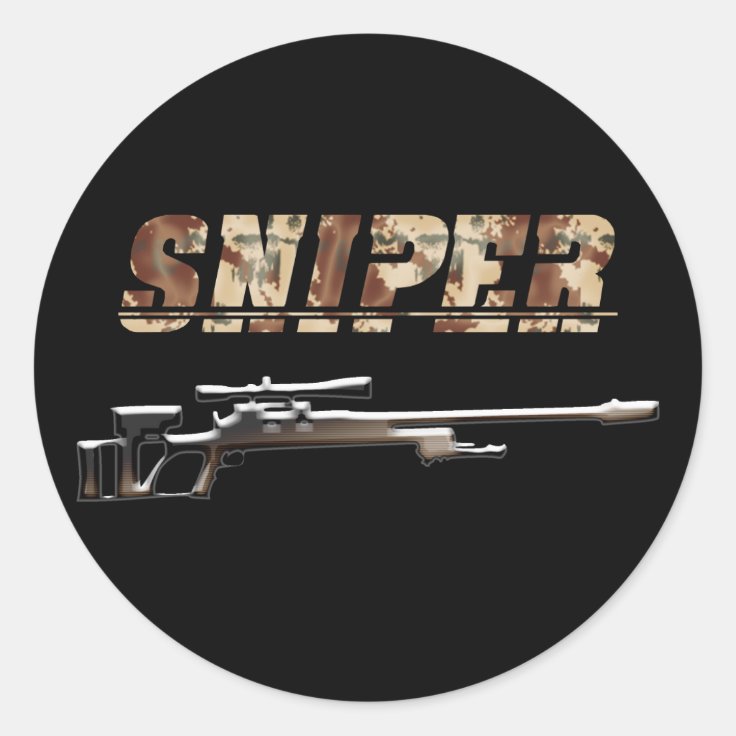 Sniper Classic Round Sticker | Zazzle