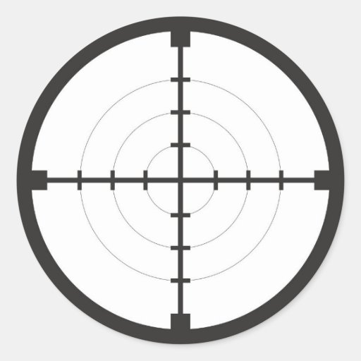 sniper finder target symbol weapon gun army classic round sticker | Zazzle