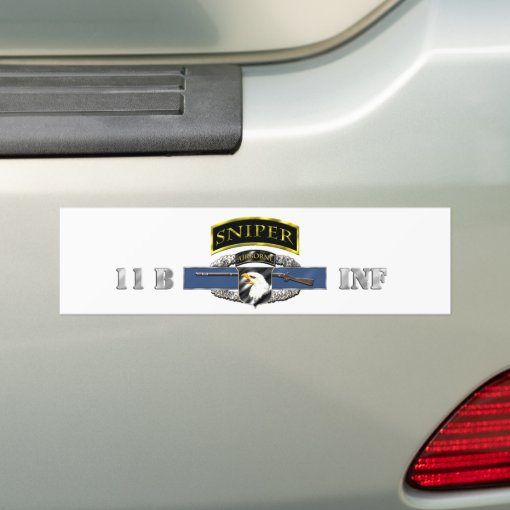 Sniper Tab 11B CIB 101st Airborne Bumper Sticker | Zazzle