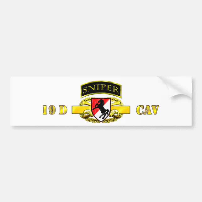 Sniper Tab 19D Cav Scout 11th Armored Cav Bumper Sticker | Zazzle