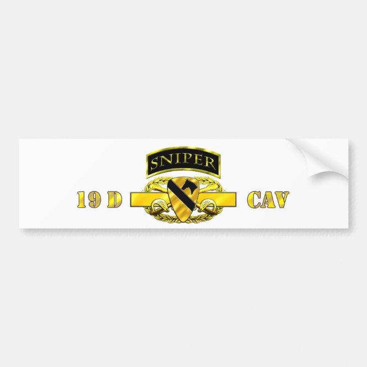 Sniper Tab 19D Cav Scout 1st Cav Bumper Sticker | Zazzle