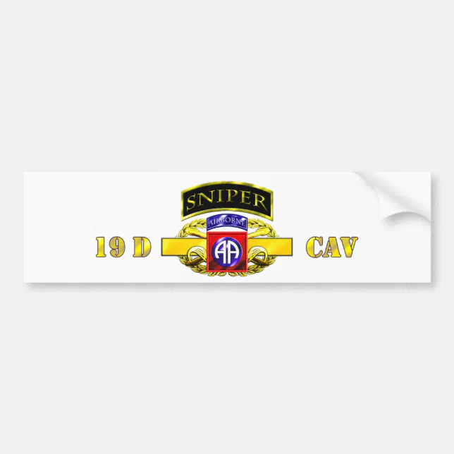 Sniper Tab 19D Cav Scout 82nd Bumper Sticker | Zazzle