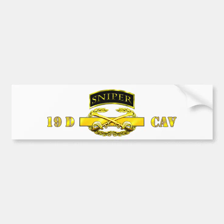 Sniper Tab 19D Cav Scout Bumper Sticker | Zazzle