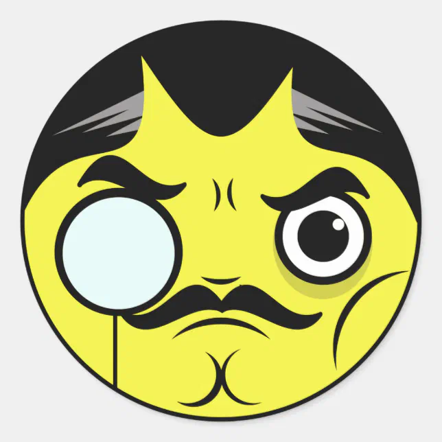 Snob Face Classic Round Sticker | Zazzle