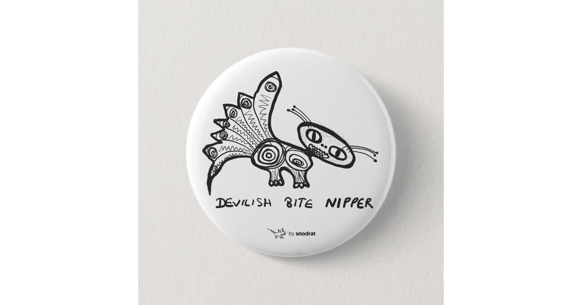 Snod Rat: Devilish Bite Nipper Button | Zazzle