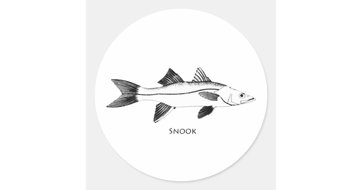 Snook Illustration Classic Round Sticker | Zazzle