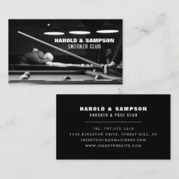 Snooker Club Portrait, Pool & Snooker Player/Club Business Card | Zazzle
