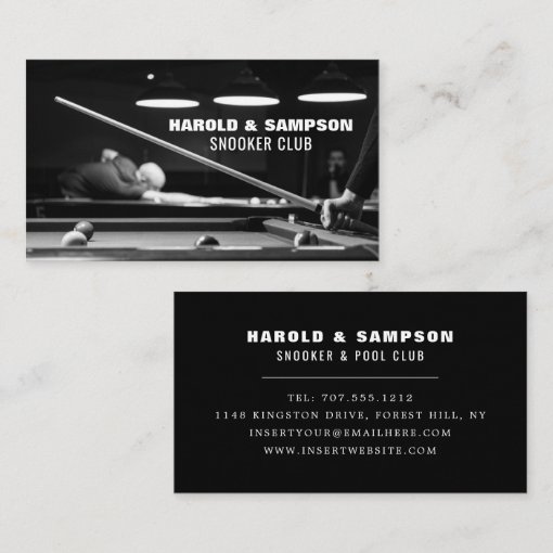 Snooker Club Portrait, Pool & Snooker Player/Club Business Card | Zazzle