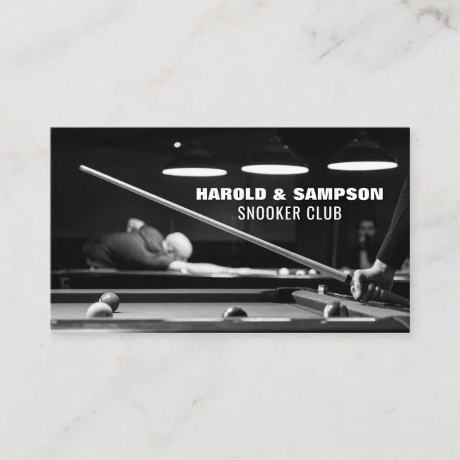 Snooker Club Portrait, Pool & Snooker Player/Club Business Card | Zazzle