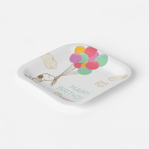 Snoopy and Balloons Birthday Paper Plates | Zazzle