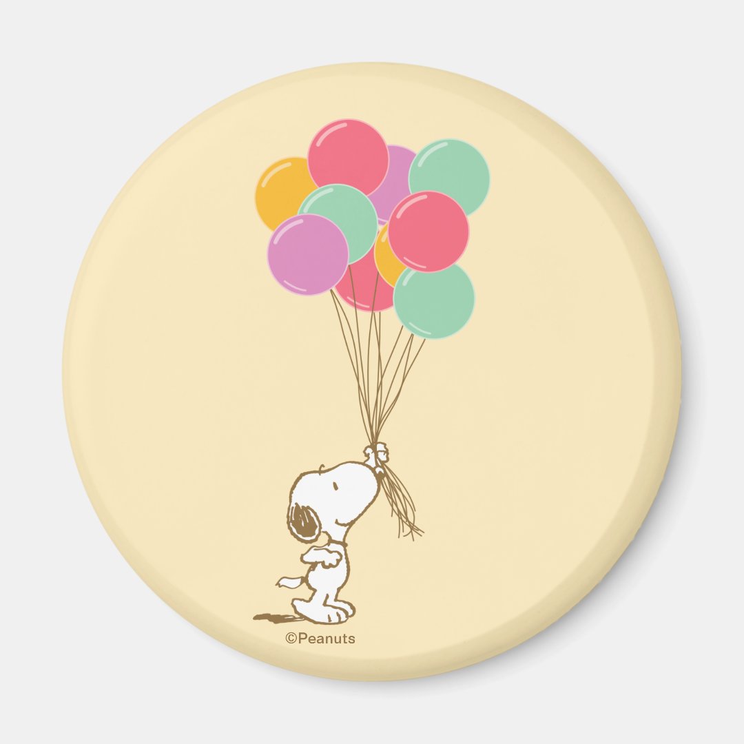 Snoopy and Balloons Magnet | Zazzle