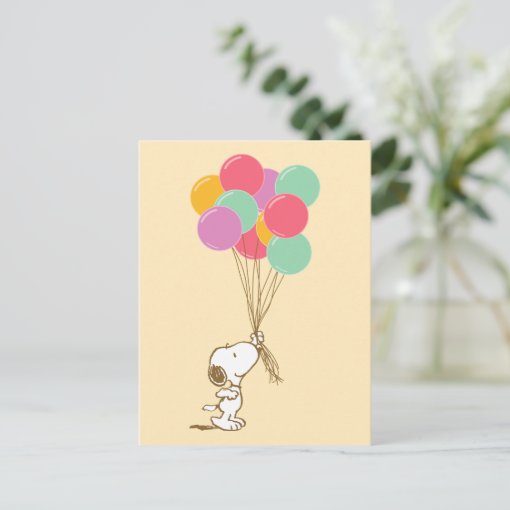 Snoopy and Balloons Postcard | Zazzle