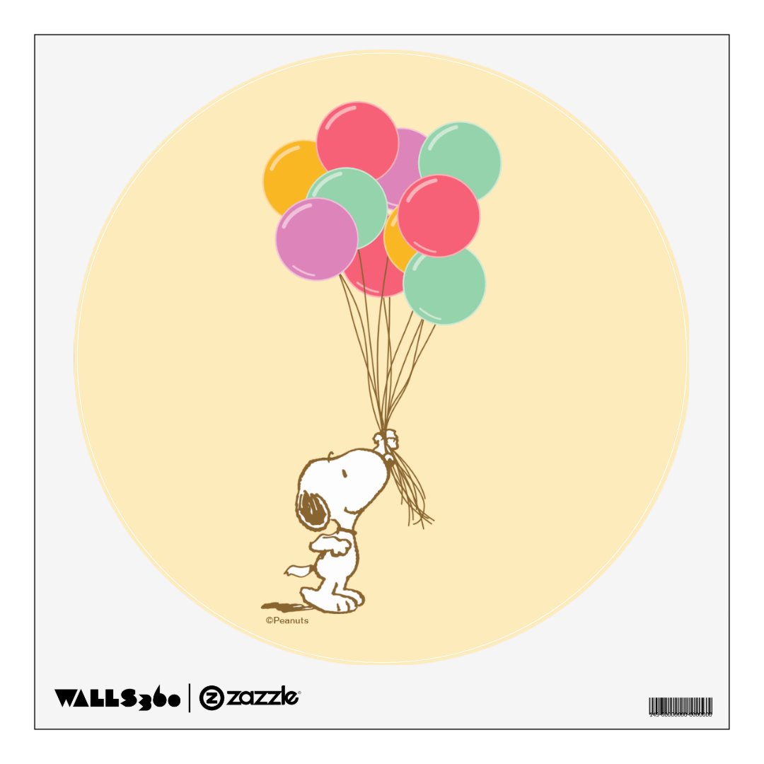 Snoopy and Balloons Wall Decal | Zazzle