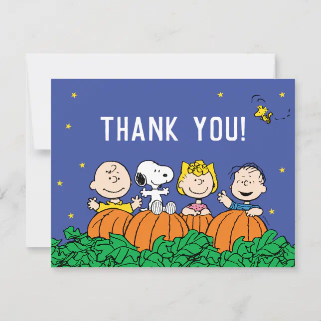 Snoopy and Pumpkin First Birthday Thank You Invitation | Zazzle