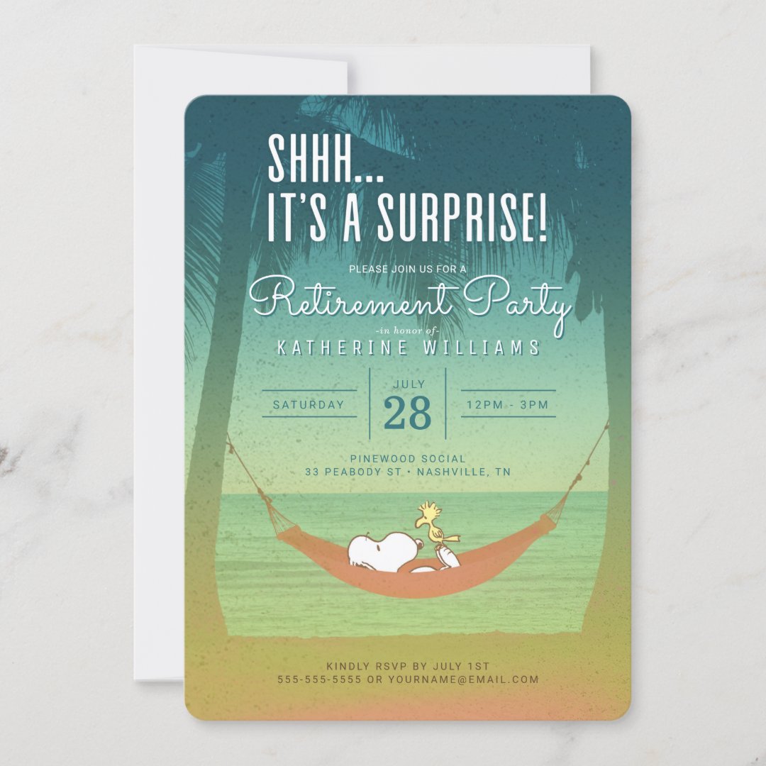 Snoopy and Woodstock Retirement Party Invitation | Zazzle