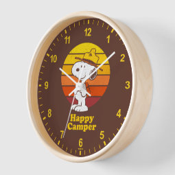 Snoopy | Beagle Scout - Happy Camper Clock | Zazzle