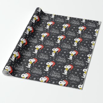 Snoopy Chalkboard Merry Christmas Wrapping Paper | Zazzle