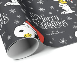Snoopy Chalkboard Merry Christmas Wrapping Paper | Zazzle
