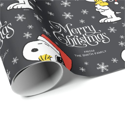 Snoopy Chalkboard Merry Christmas Wrapping Paper | Zazzle
