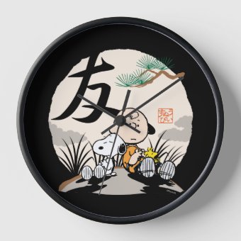 Snoopy, Charlie Brown, and Woodstock - Friend Clock | Zazzle