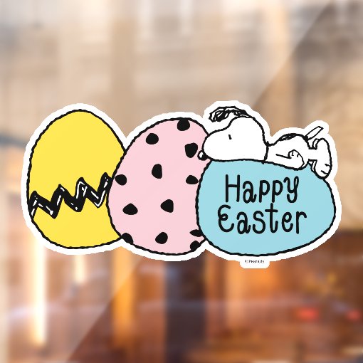 Snoopy - Happy Easter Window Cling | Zazzle