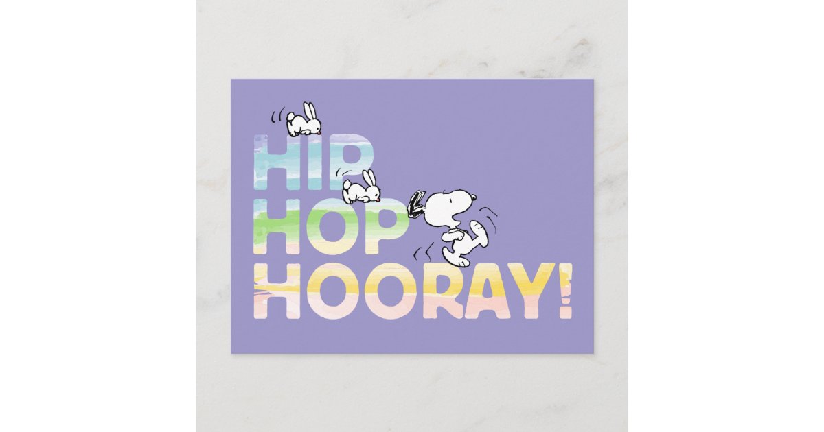 Snoopy Hip Hop Hooray Easter Postcard | Zazzle