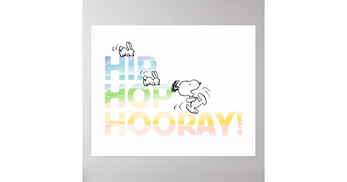 Snoopy Hip Hop Hooray Easter Poster | Zazzle