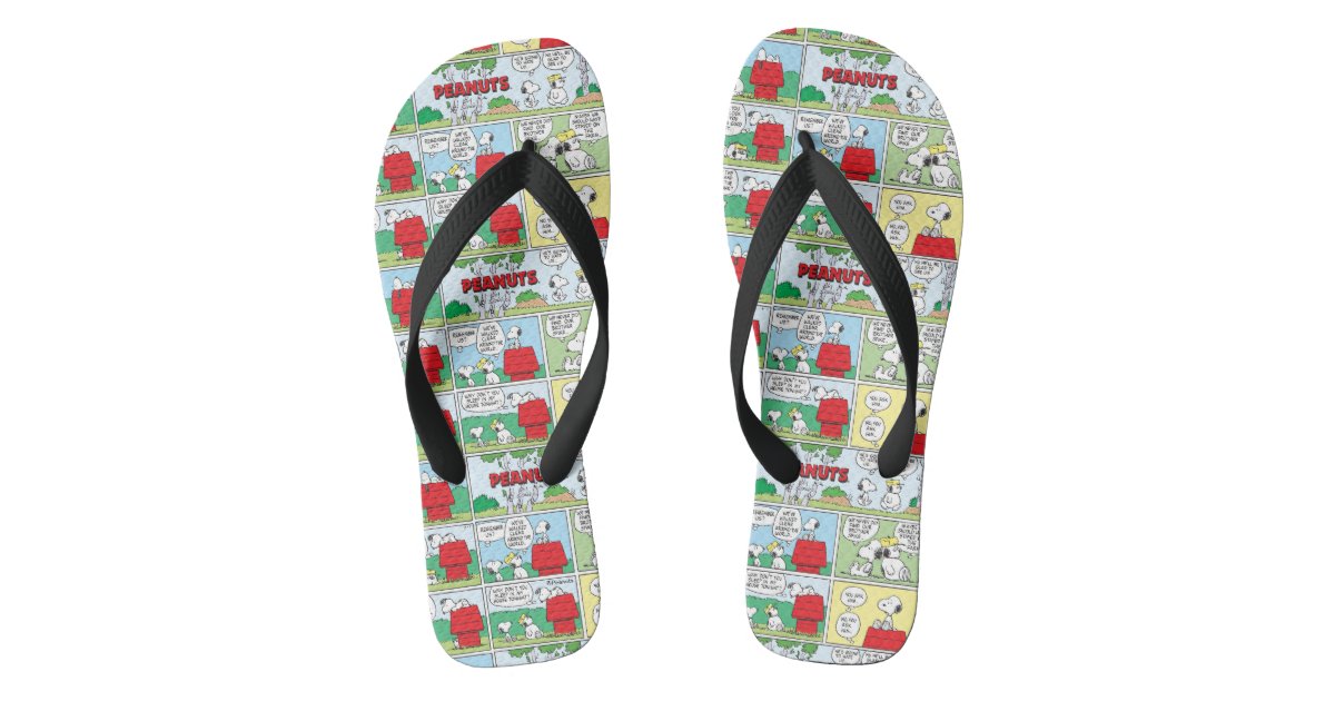 Snoopy & His Brothers Andy & Olaf Flip Flops | Zazzle