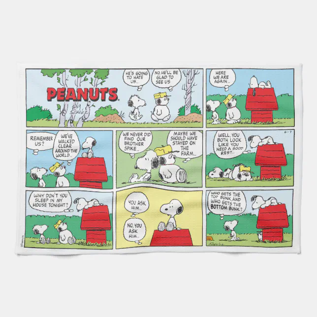 Snoopy & His Brothers Andy & Olaf Kitchen Towel | Zazzle