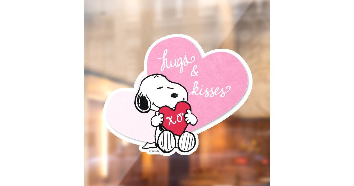 Snoopy Hugs & Kisses Window Cling | Zazzle