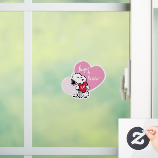 Snoopy Hugs & Kisses Window Cling | Zazzle