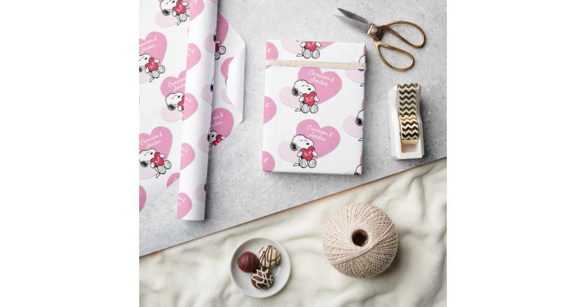 Snoopy Hugs & Kisses Wrapping Paper | Zazzle