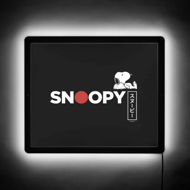 Snoopy Japanese Typography Graphic LED Sign | Zazzle