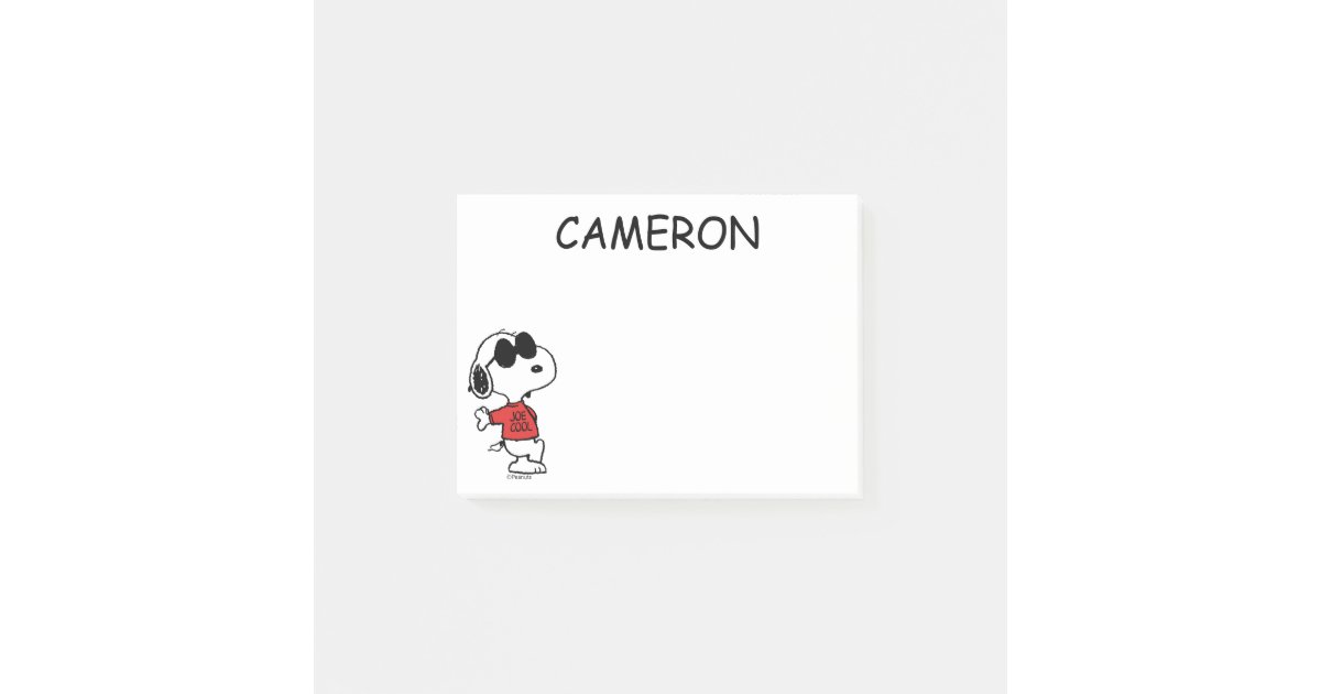 Snoopy "Joe Cool" Standing Post-it Notes | Zazzle