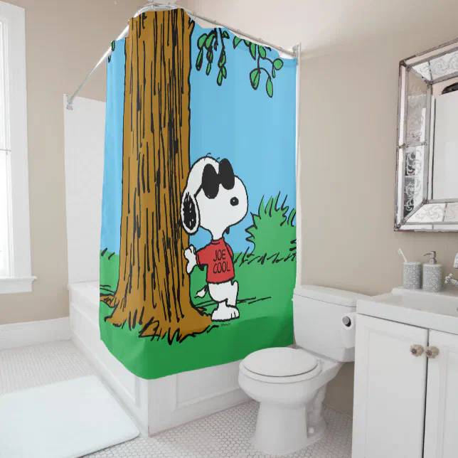 Snoopy "Joe Cool" Standing Shower Curtain | Zazzle