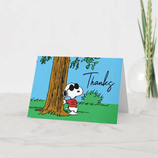 Snoopy "Joe Cool" Standing | Thank You Card | Zazzle