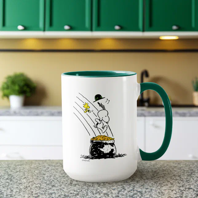 Snoopy Jumping into Pot of Gold Mug | Zazzle