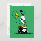 Snoopy Jumping into Pot of Gold Postcard | Zazzle