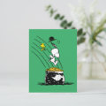 Snoopy Jumping into Pot of Gold Postcard | Zazzle