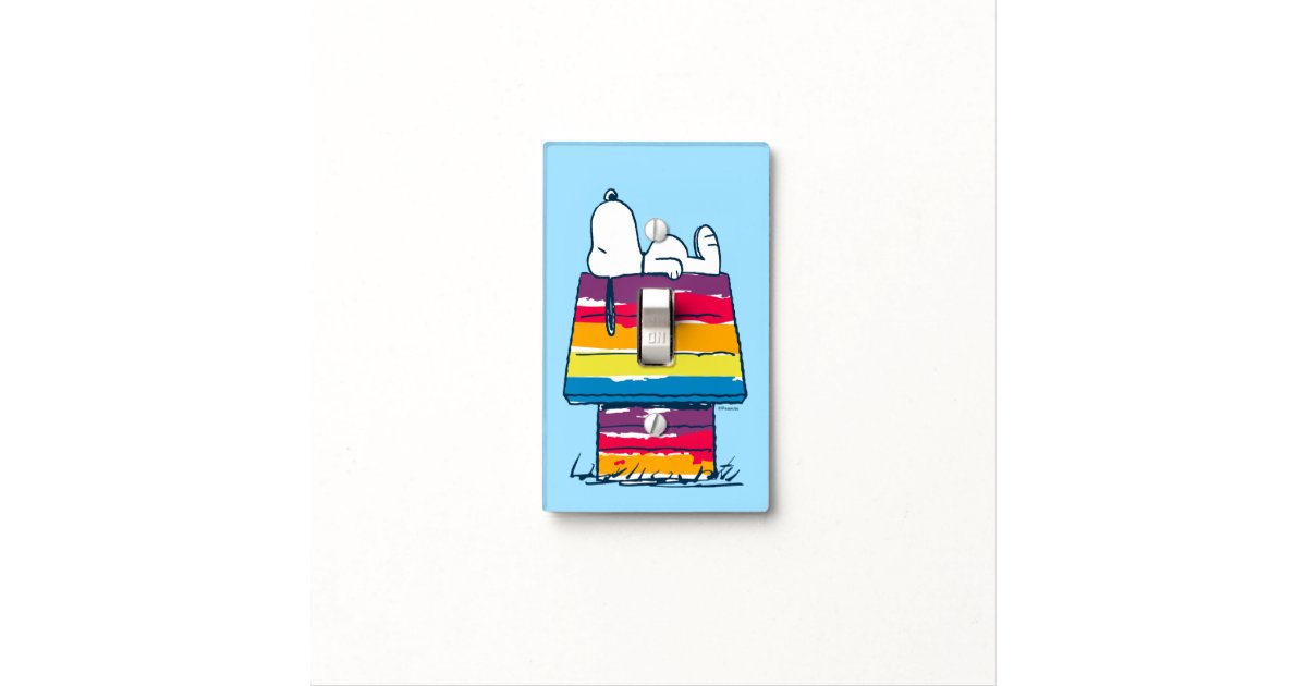 Snoopy | Rainbow Dog House Light Switch Cover | Zazzle