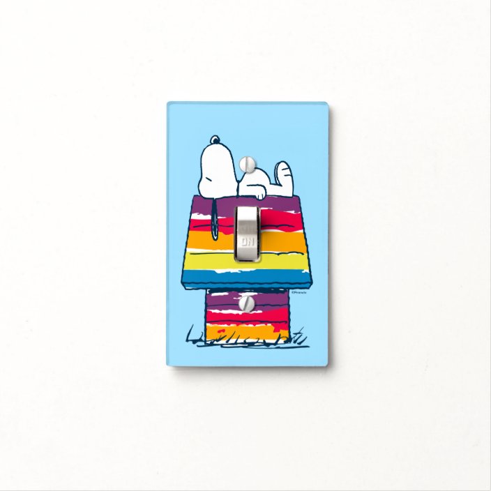 Snoopy | Rainbow Dog House Light Switch Cover | Zazzle.com