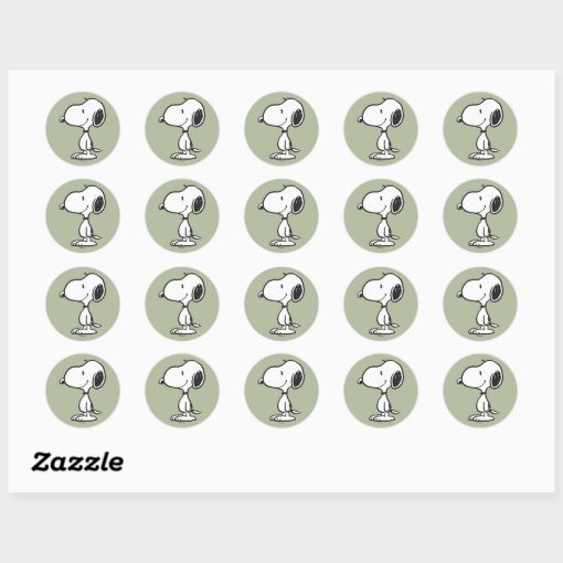 Snoopy Smile Giggle Laugh Classic Round Sticker | Zazzle