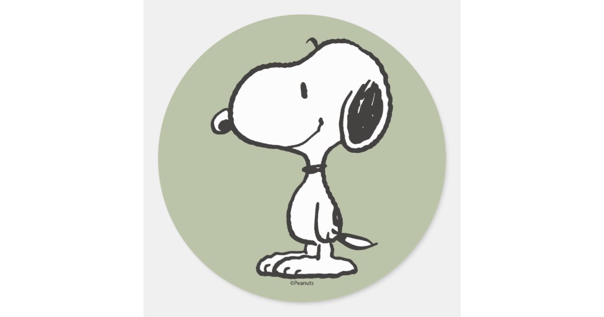 Snoopy Smile Giggle Laugh Classic Round Sticker | Zazzle