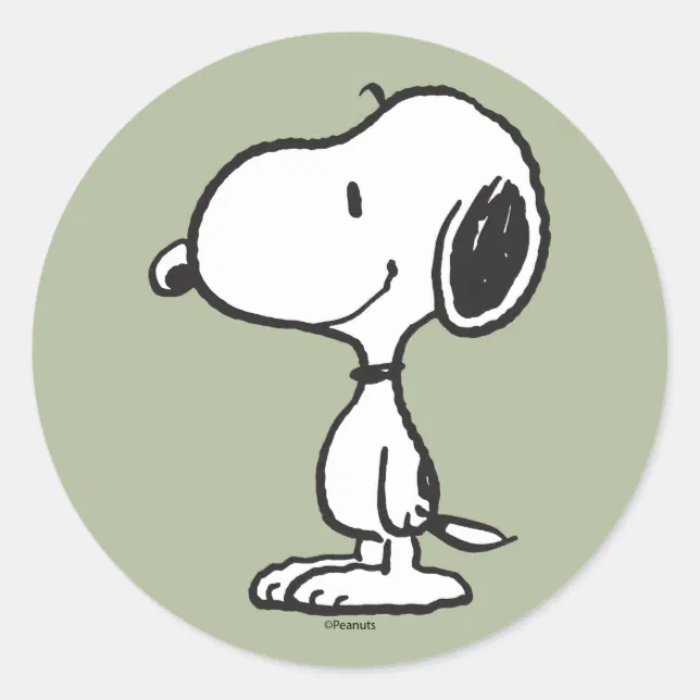 Snoopy Smile Giggle Laugh Classic Round Sticker | Zazzle