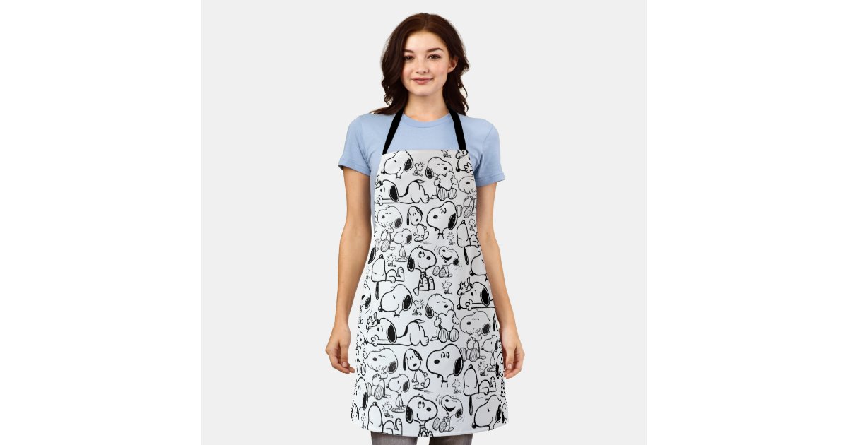 Snoopy Smile Giggle Laugh Pattern Apron | Zazzle