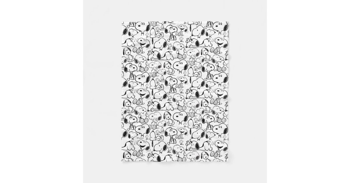 Snoopy Smile Giggle Laugh Pattern Fleece Blanket | Zazzle
