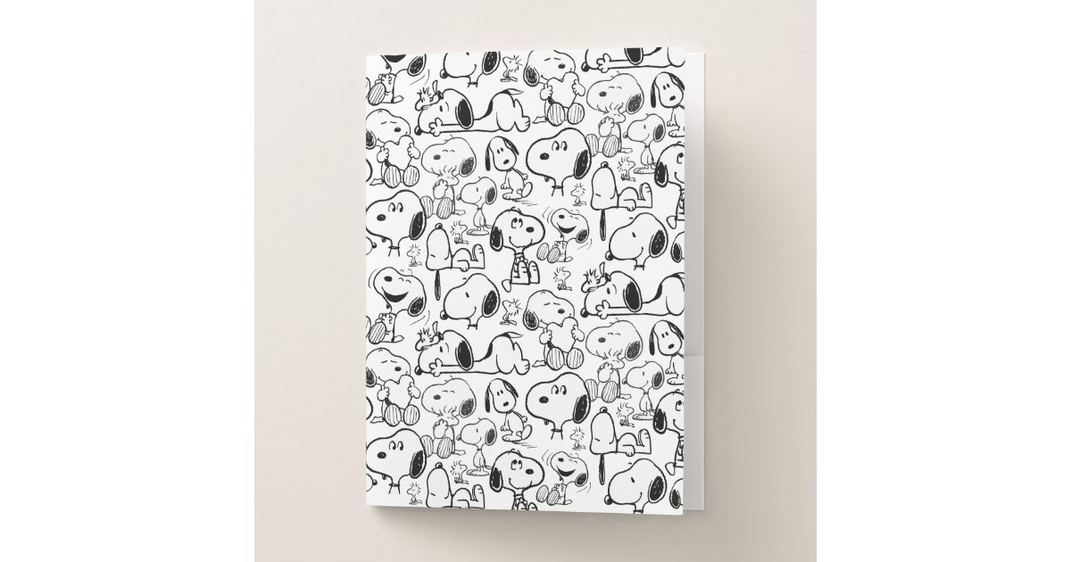 Snoopy Smile Giggle Laugh Pattern Pocket Folder | Zazzle