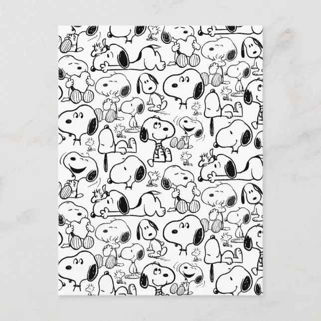 Snoopy Smile Giggle Laugh Pattern Postcard | Zazzle