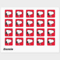Snoopy Smile Giggle Laugh Square Sticker | Zazzle